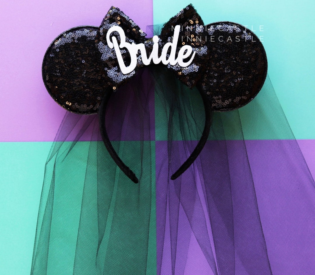 Minnie Ears, Bride Ears, Bride Mickey Ears, Bride Minnie Ears With ...