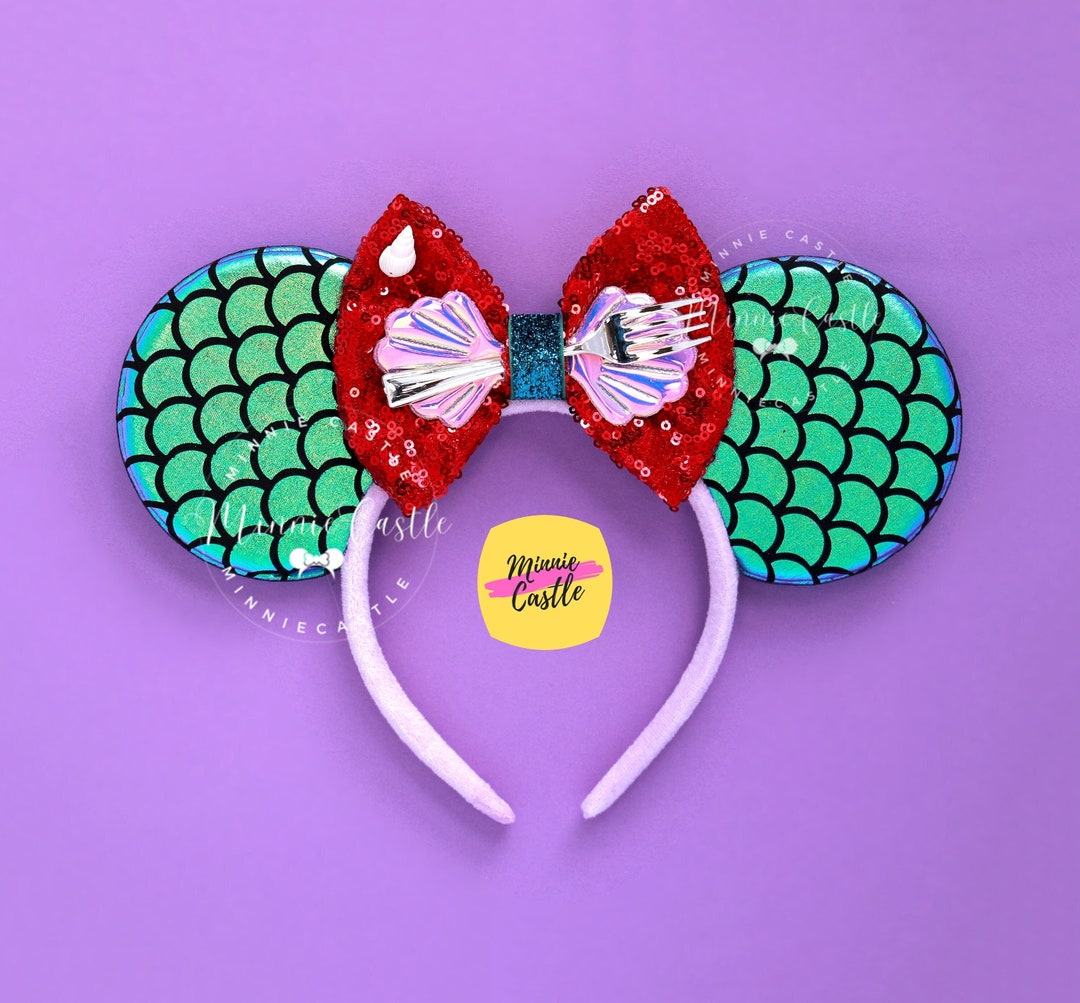 Ariels Mouse Ears, Mickey Ears, Mermaid Seashell Minnie Ears, Mermaid ...