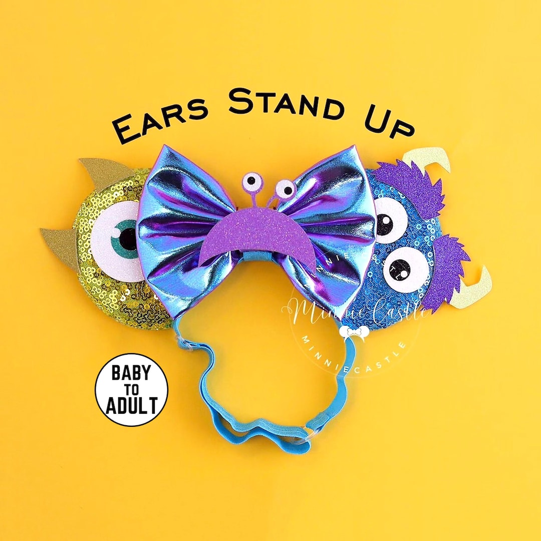 Sully & Mike Mouse Ears, Boo Mickey Ears Elastic Headband, Monsters ...