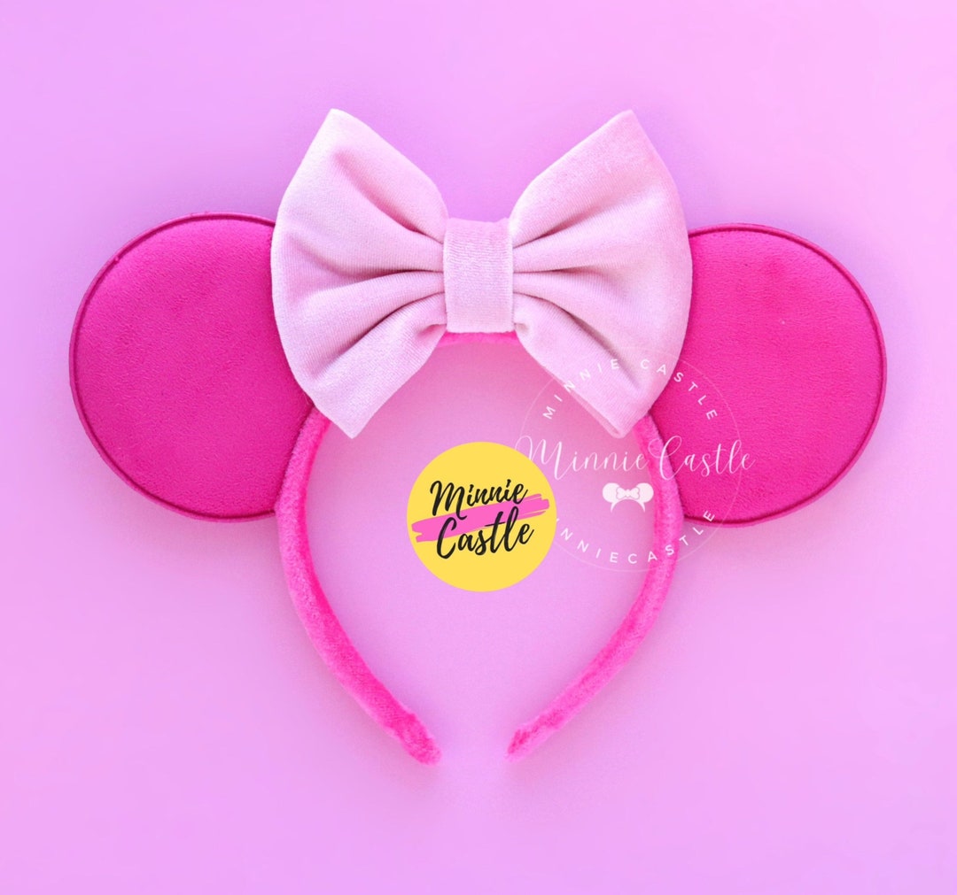 Mickey Ears Fuchsia Pink Mikey Ears Velvet Bow Mouse Ears - Etsy