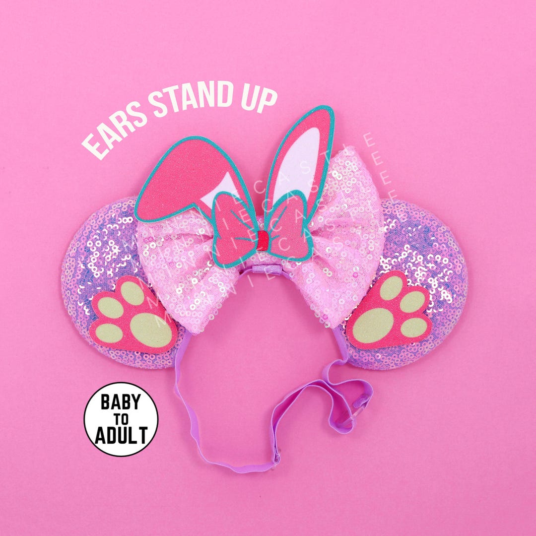 Easter Bunny Ear, Mickey Ears, Easter Minnie Ear Elastic Headband ...