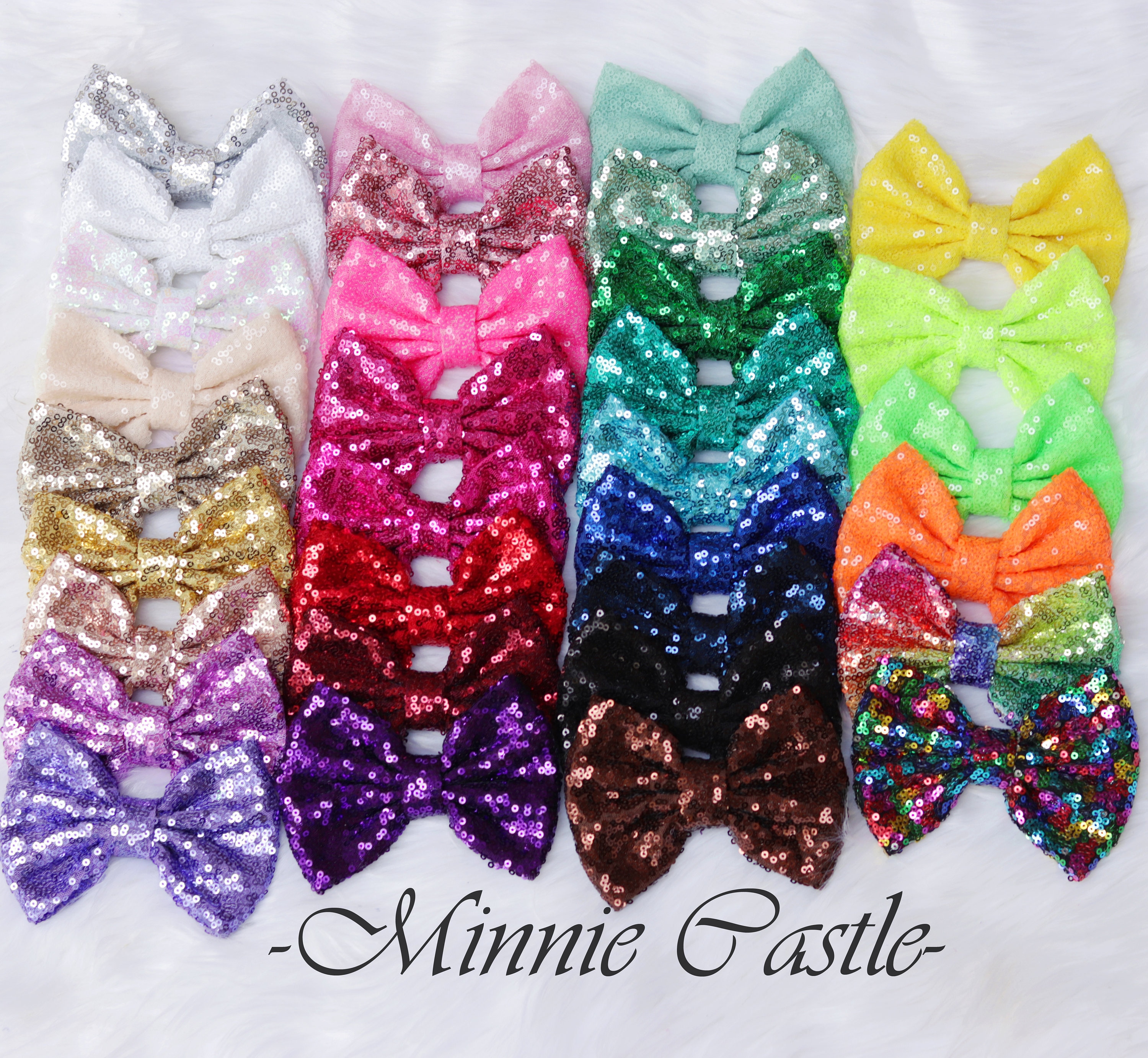 Sequin Hair Bows - Etsy