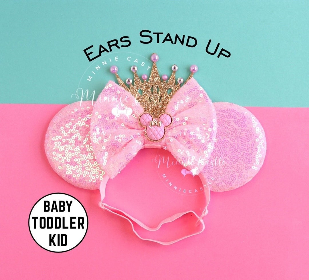 Mickey Ears With Crown, Minnie Ears, Baby Toddlers Minnie Ears, Pink ...