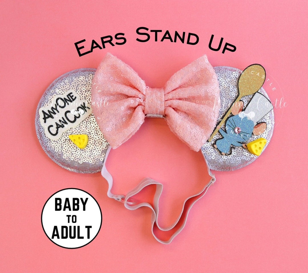 Remy Ears, Mickey Ears, Remy Mickey Ears Elastic Headband, Minnie Ears ...