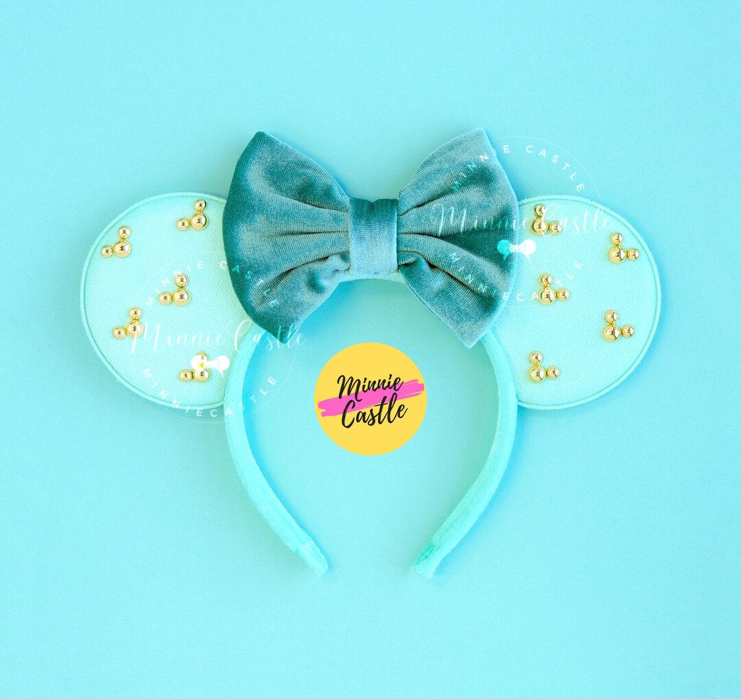 Mickey Pearl Ears, Mickey Ears, Minnie Gold Pearls Ears, Gold Mickey ...