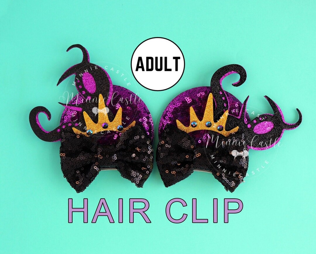 Ursula Minnie Ears, Mickey Ears Hair Clips, Halloween Mouse Ears ...