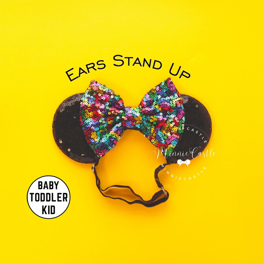 Confetti Bow Mouse Ears, Baby Mickey Ears, Toddler Minnie Ears, Kid ...