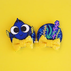 Nemo and Dory Ears, Mickey Ears Hair Clips, Dory Mickey Ears, Nemo ...