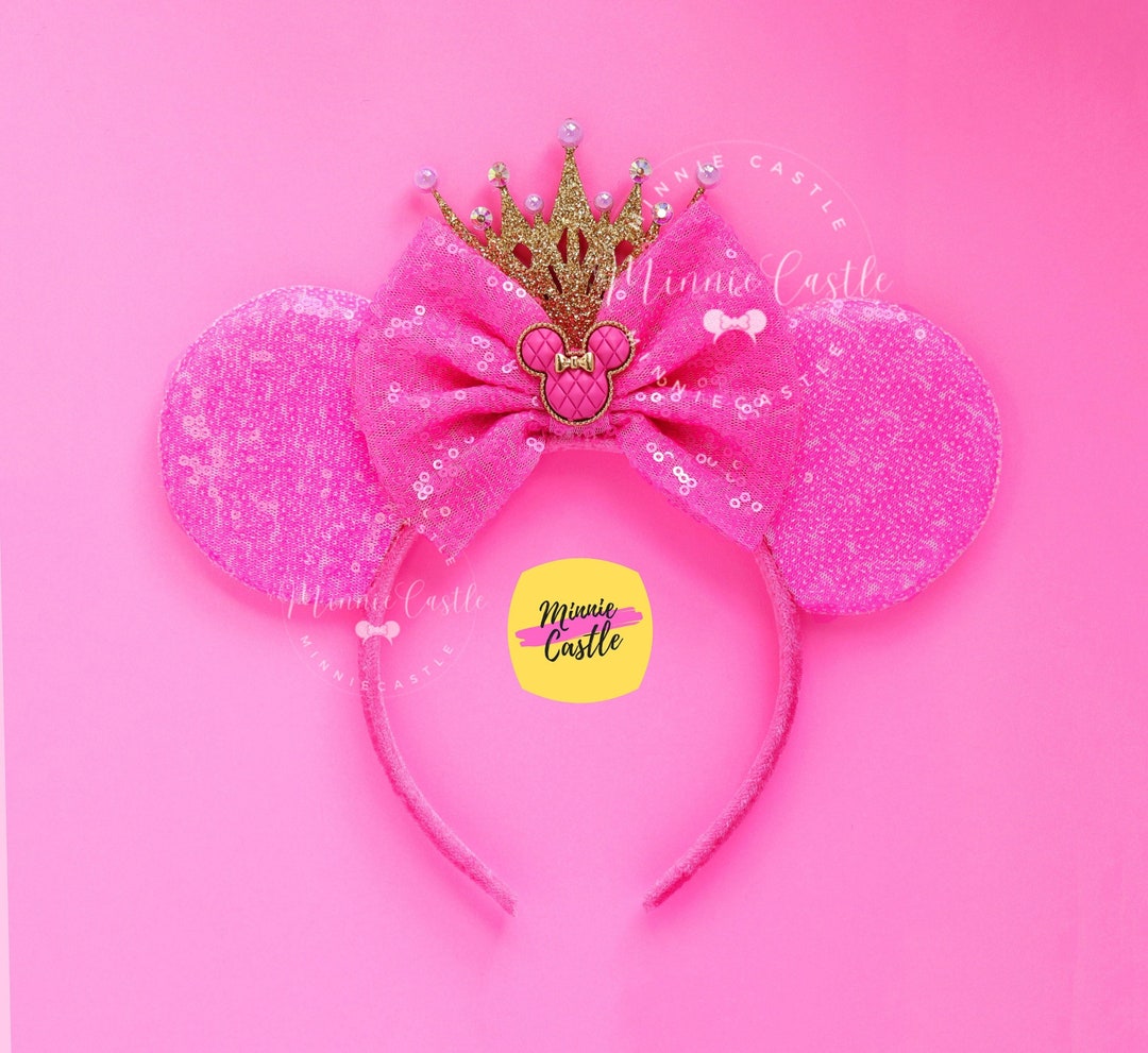 Mickey Ears With Gold Crown, Hot Pink Minnie Ears, Princess Mouse, Hot ...