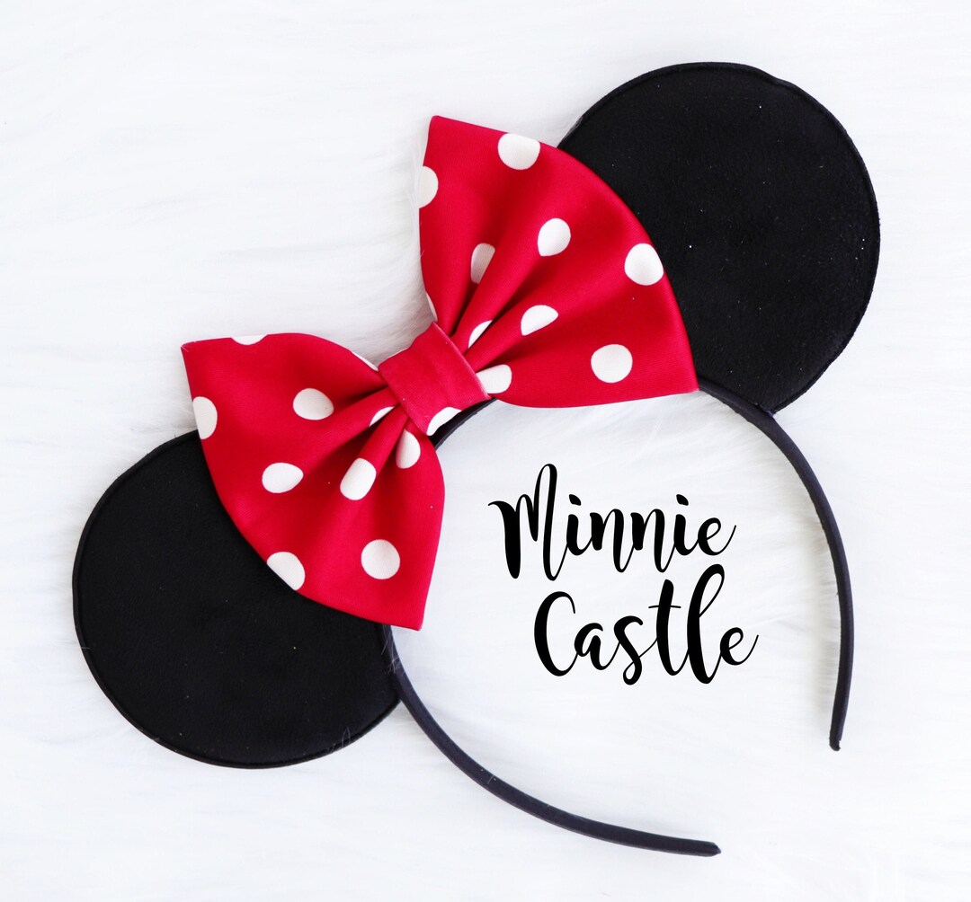 Mickey Ears, Red White Polka Dots Mouse Ears, Minnie Ears, Classic ...