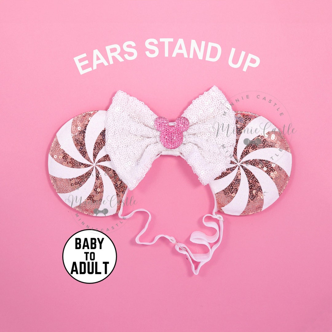 Peppermint White Swirl Ear, Mickey Ears, Christmas Candy Minnie Ear ...