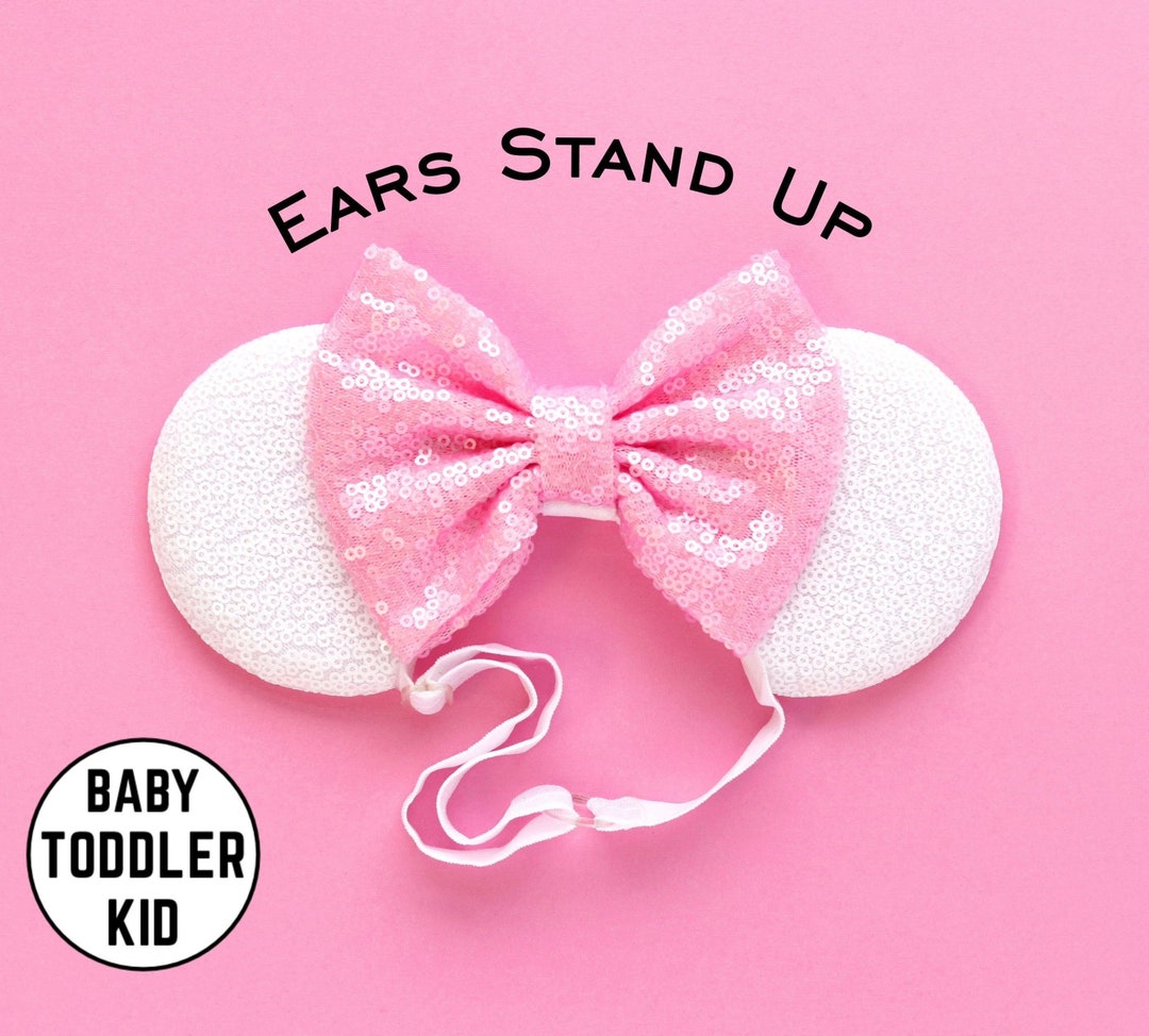 Mickey Ears, Baby Toddlers Mickey Ears, Minnie Ears Elastic Band, Pink ...