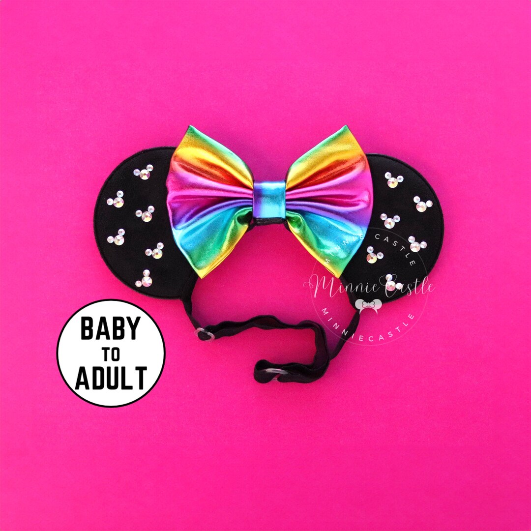 Rhinestone Mickey Ears Elastic Headband, Mouse Ears All Ages by Minnie ...