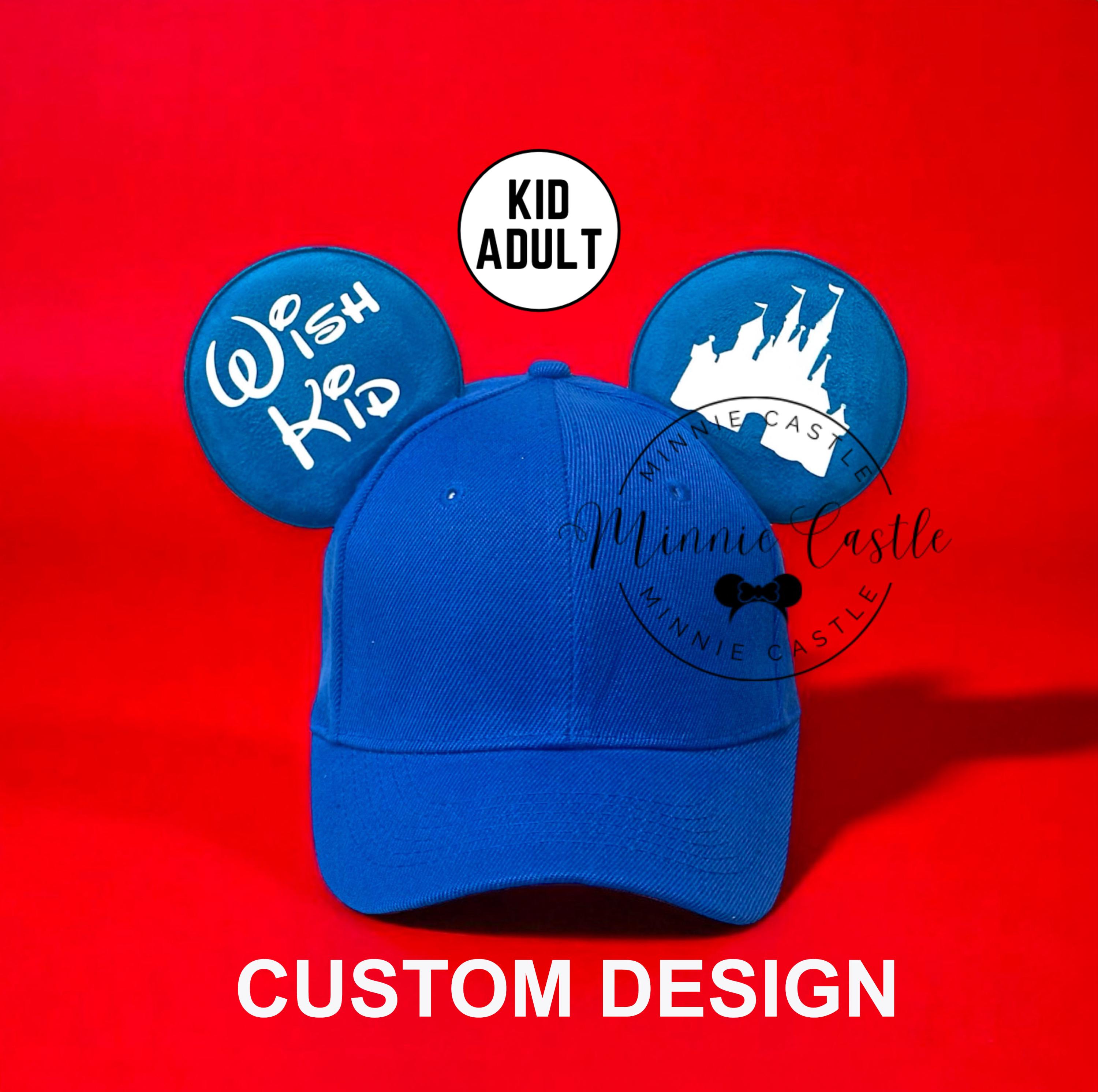Personalized Mickey Ears Baseball Cap: Custom Wish Kid Design, Suede ...