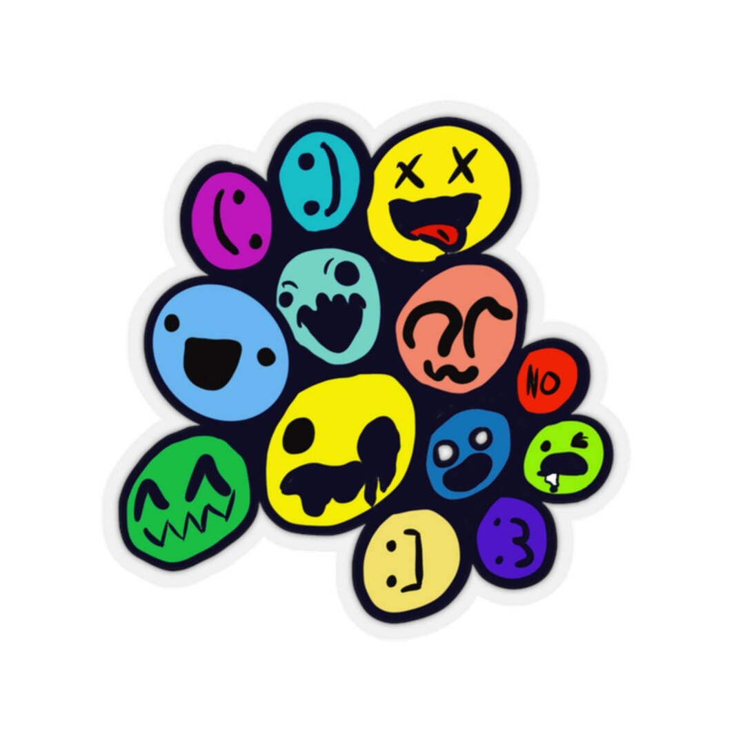 Pile of Smiles Vinyl Sticker Laptop Sticker Smiley Face - Etsy
