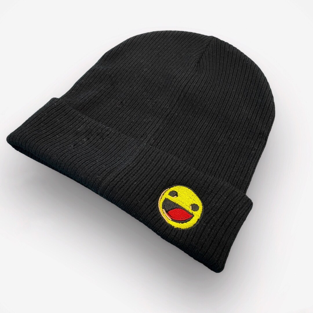 Smiley Face Beanie | Machine Embroidered | Unisex Beanie Hat - Etsy