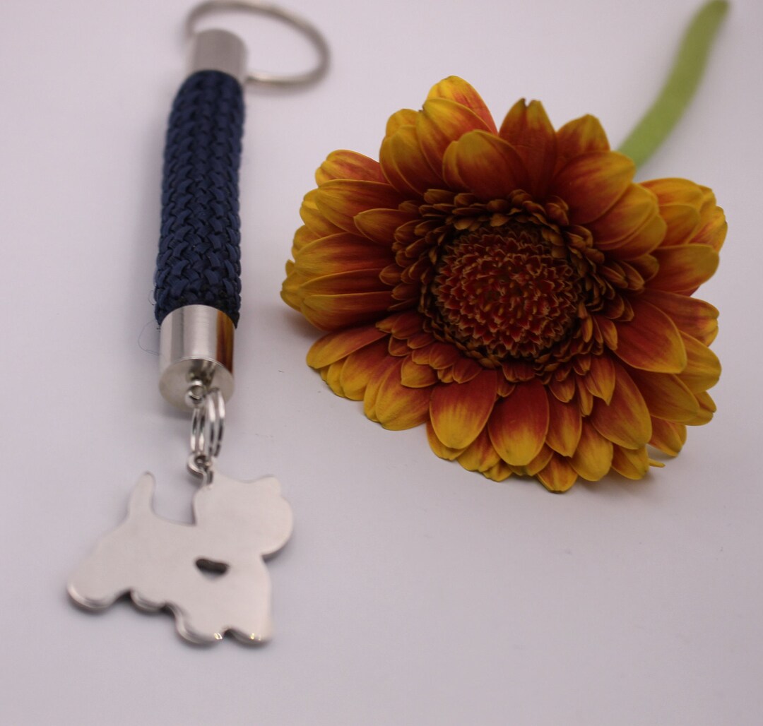 Maltese Keychain, Maltese Dog Keychain Made of Sturdy Sailing Rope ...