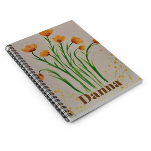 Personalized Floral Notebook – Custom Name, Original Art Cover - Etsy