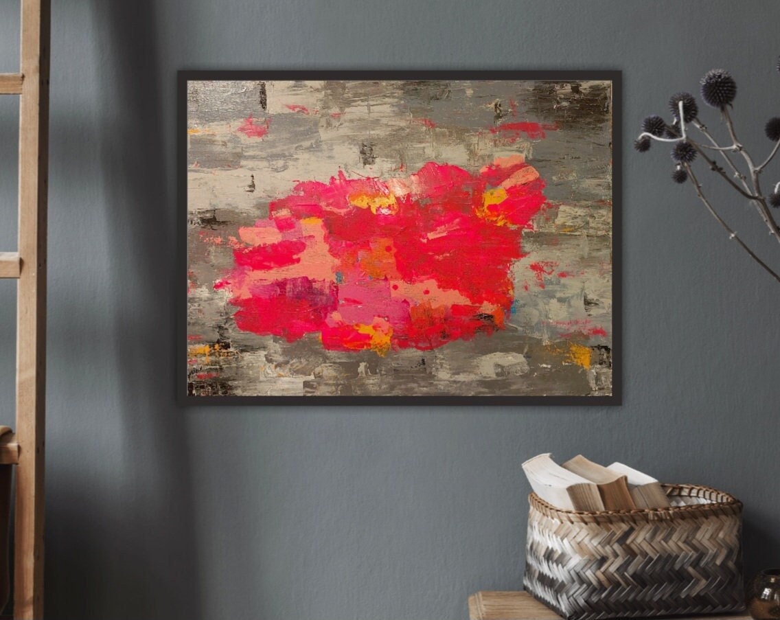 Bright Vivid and Colourful Abstract Print, Funky Multicolour Abstract ...