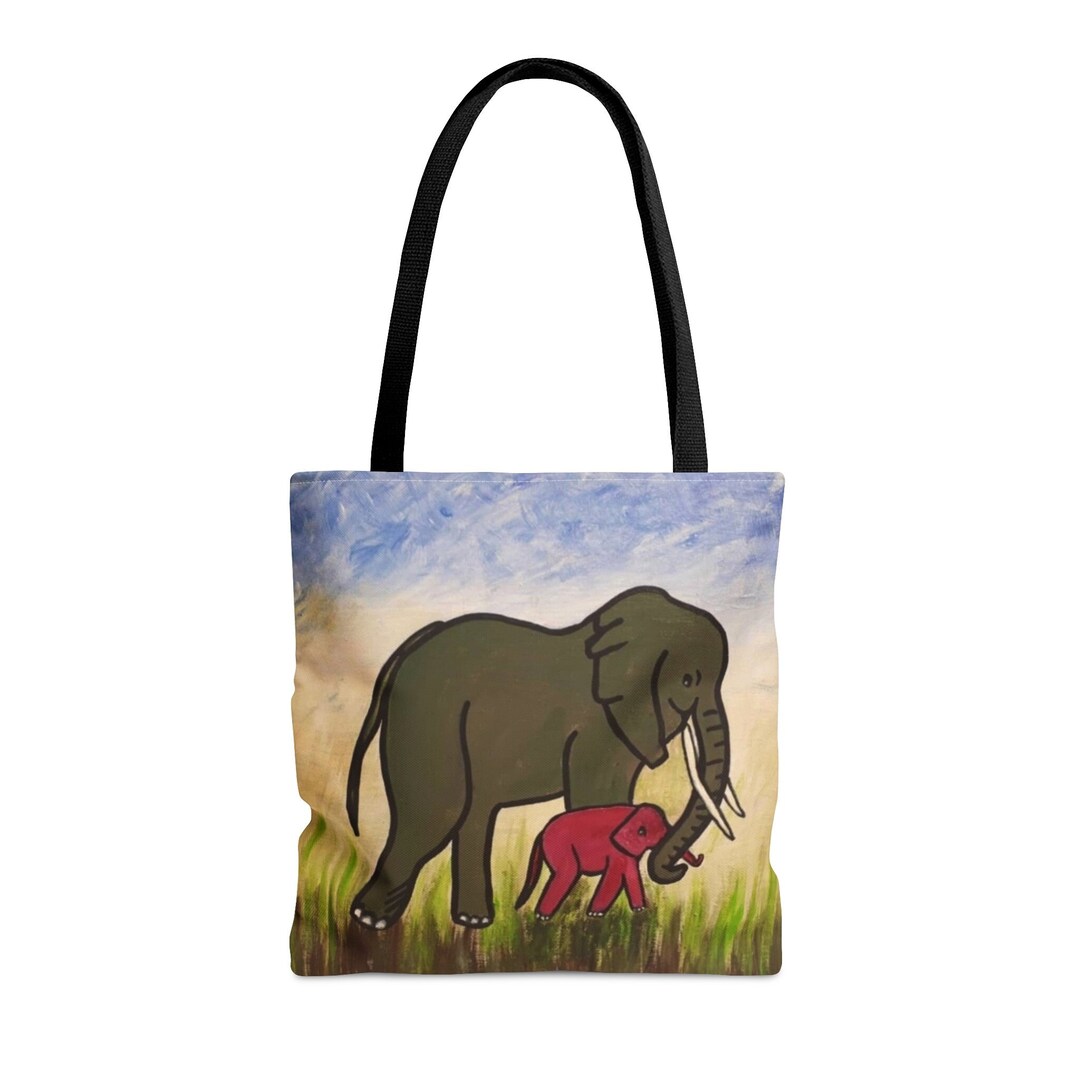 Elephant Printed on Bag,family Elephant Pink Elephants,gift for ...