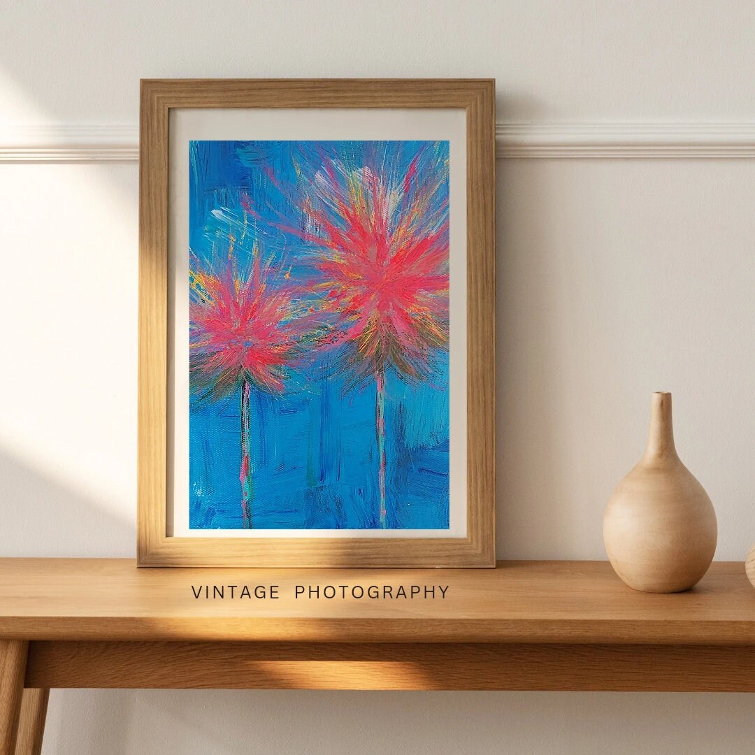 Colorful Spikes Flower Painting Abstract Flower Thorn Ower Original ...