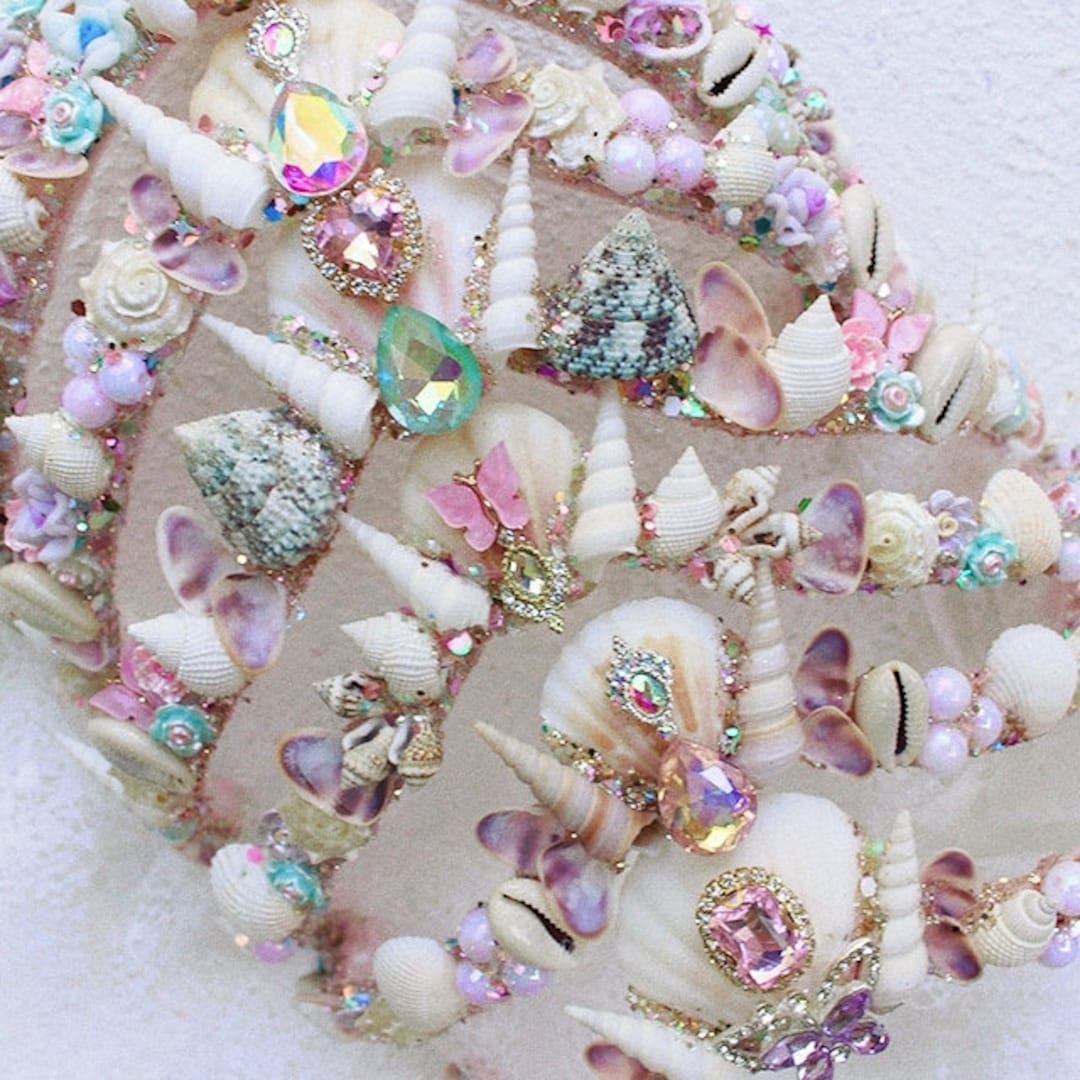 Handmade Shell Mermaid Crown: Rhinestone Tiara - Etsy