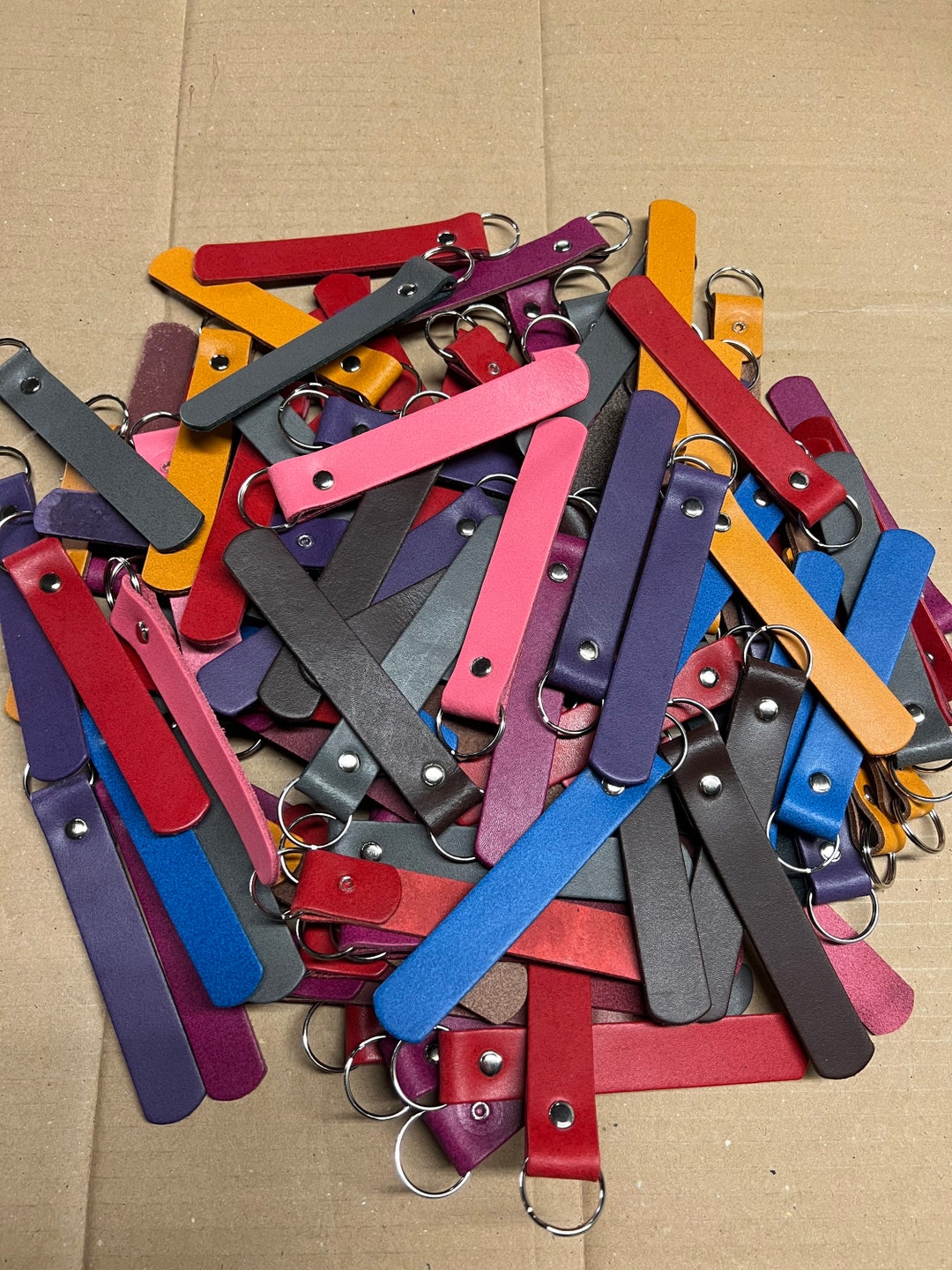 Leather Key Fob Blanks Bag of 50 Genuine Leather Key Ring Blanks - Etsy