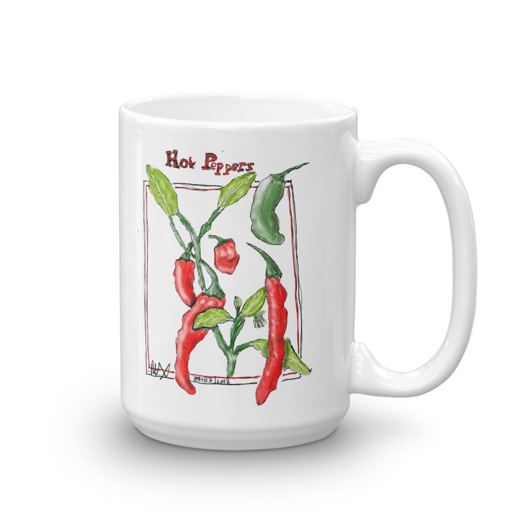 Hot Pepper Mug With Max Flex's Signature Red Hot Pepper Illustration - Etsy