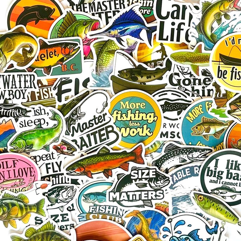Fishing Stickers - Etsy