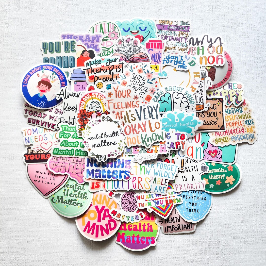 Mental Health Awareness Stickers: Positive Affirmations, Waterproof ...