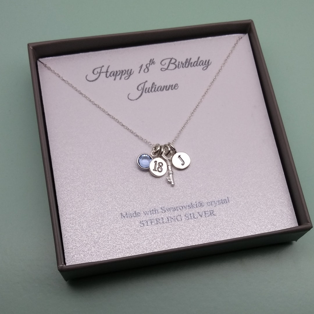 18th Birthday Sterling Silver Message Pendant Necklace | 18 Birthday ...