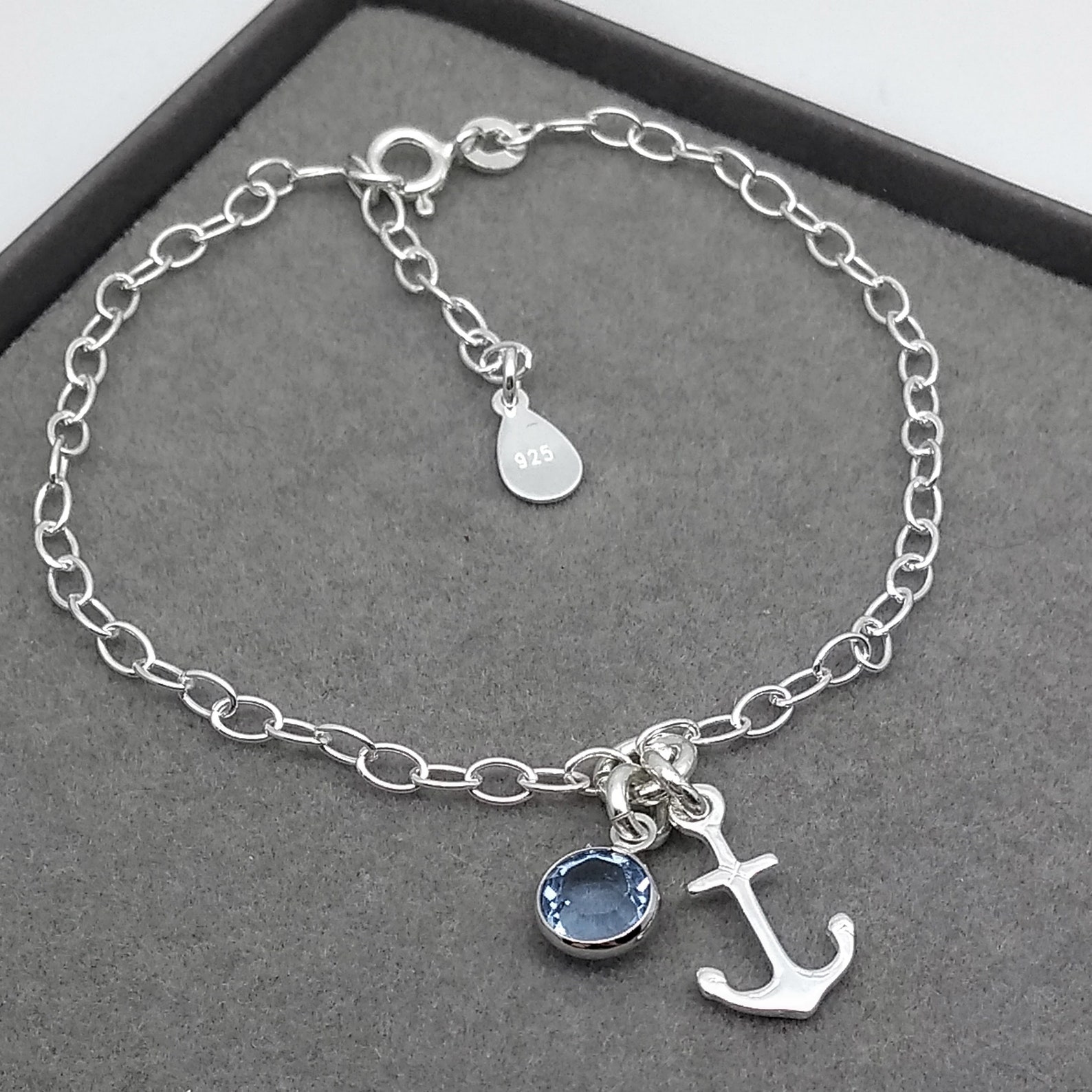 Anchor Sterling Silver Bracelet Silver Anchor Jewellery - Etsy