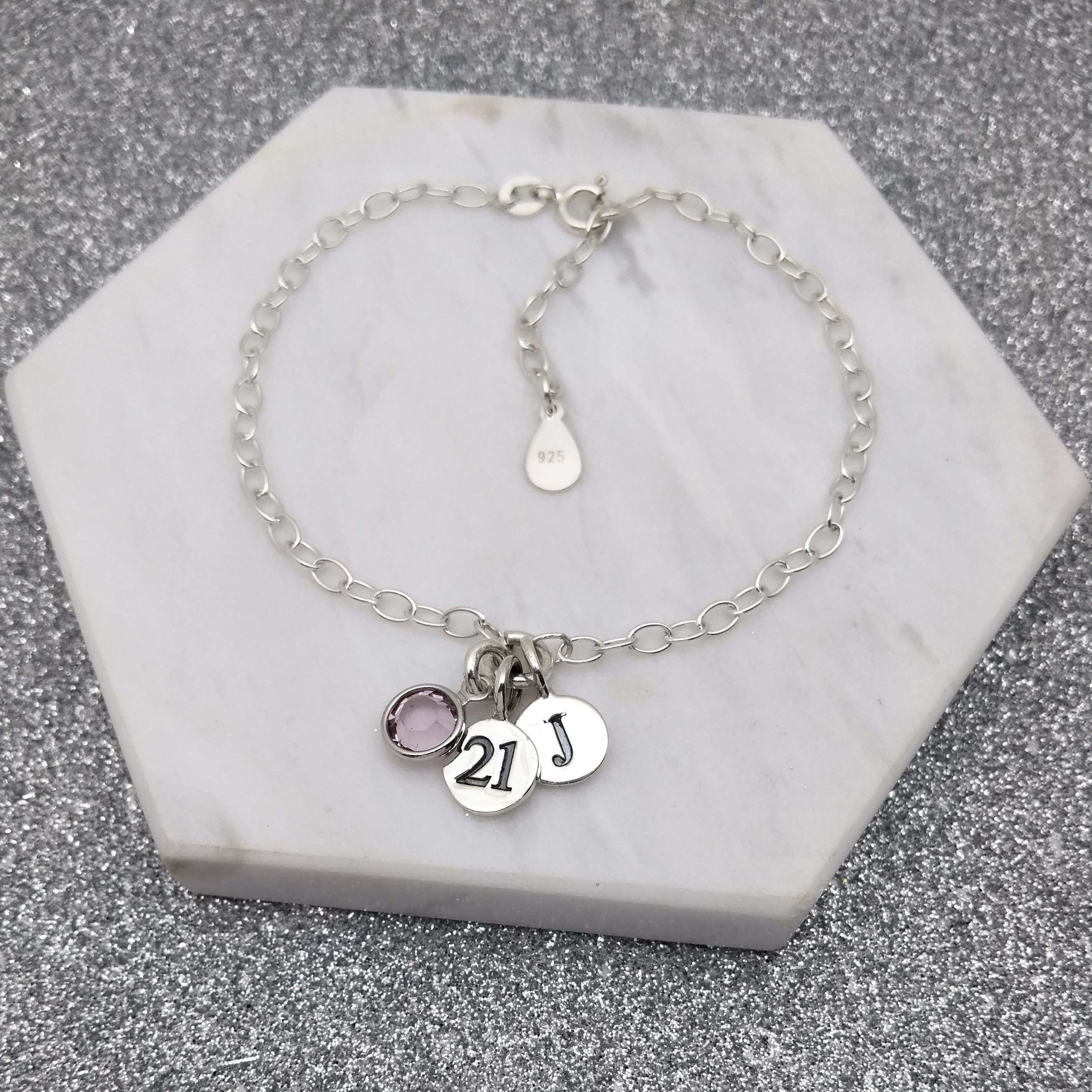 21st Birthday Bracelet Sterling Silver Message 21 Birthday - Etsy.de