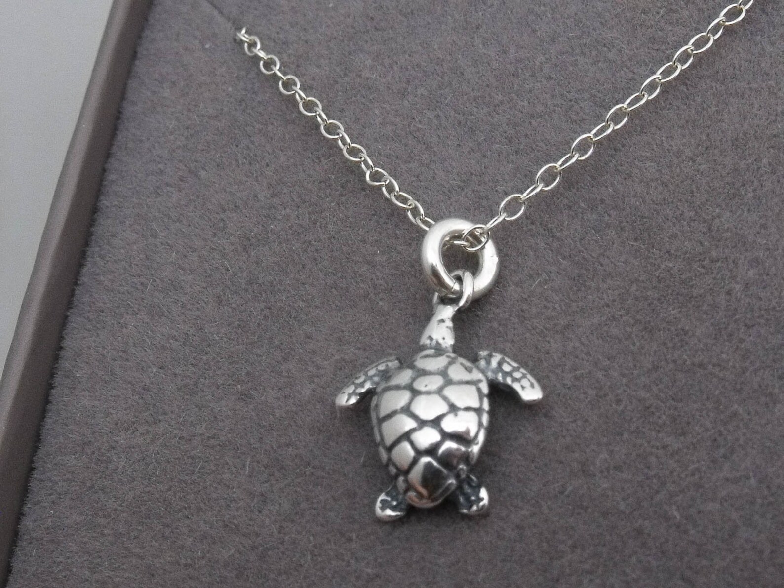 Sterling Silver Turtle Necklace Tortoise Necklace Turtle | Etsy