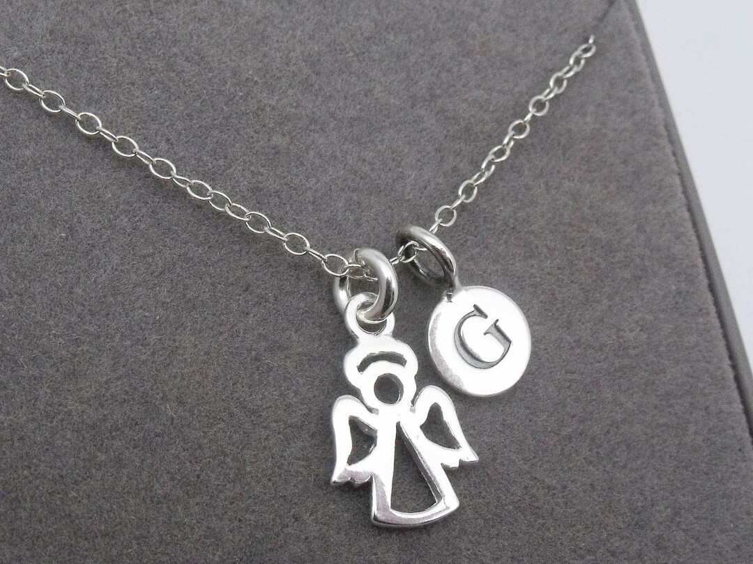 Collier ange en argent sterling Pendentif Guardian Angel Angel ...