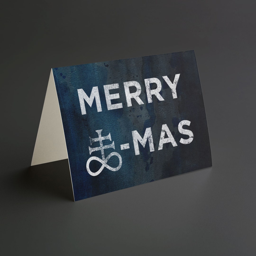 Satanic Christmas Card 3-pk - Merry Christ-less Leviathan Cross - Etsy