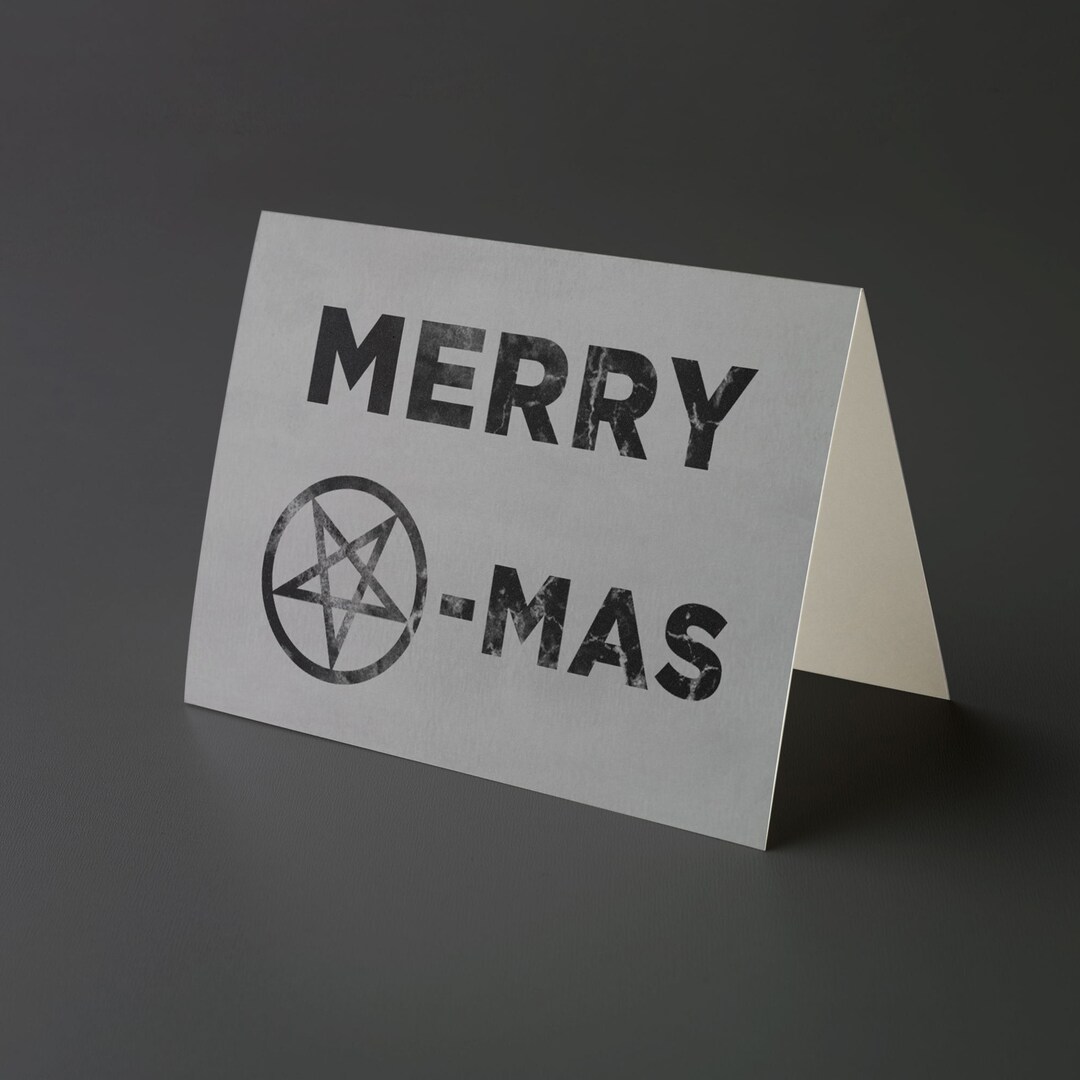 Satanic Christmas Card 3-pk - Merry Christ-less Pentagram - Etsy