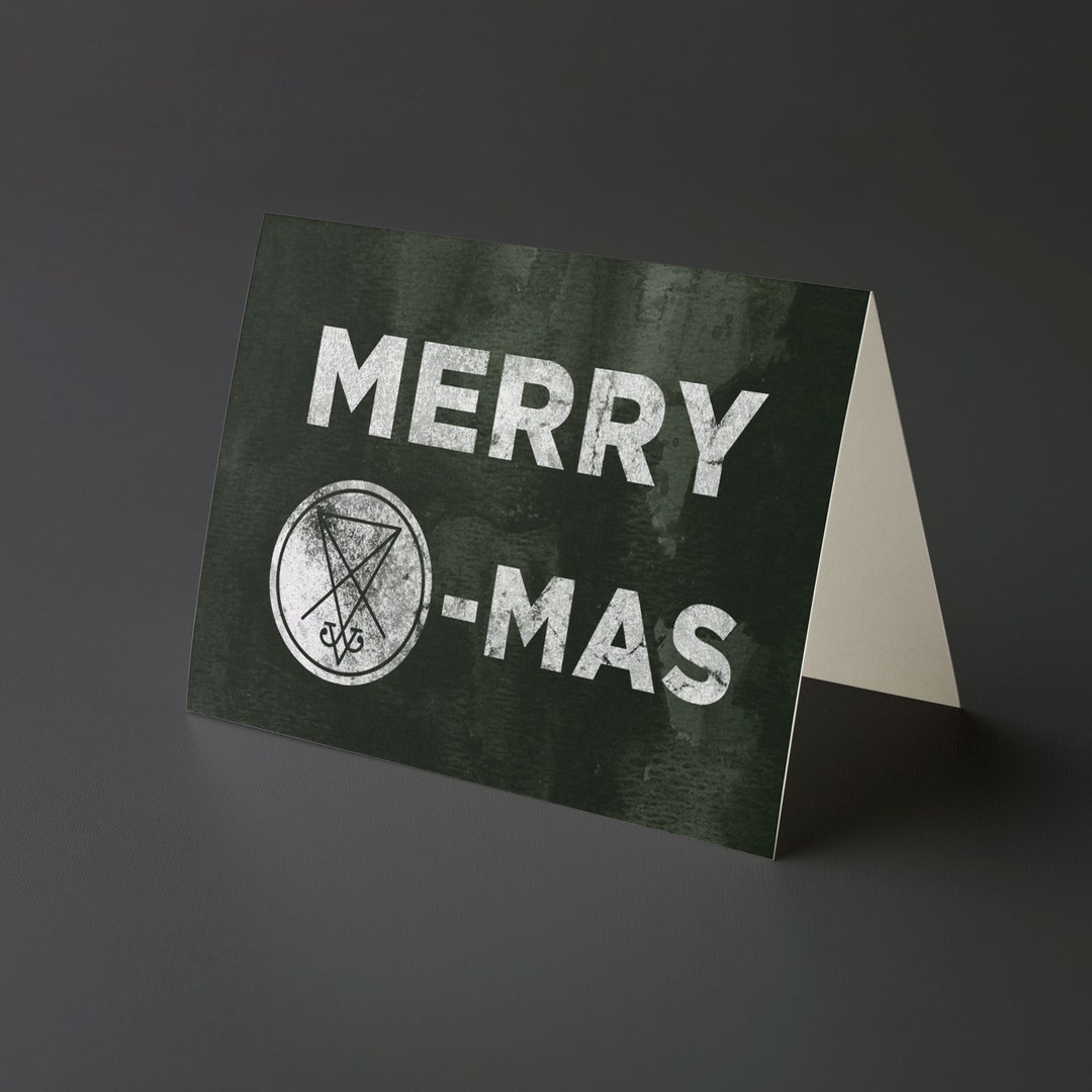 Satanic Christmas Card 3-pk Merry Christ-less Sigil of Lucifer - Etsy