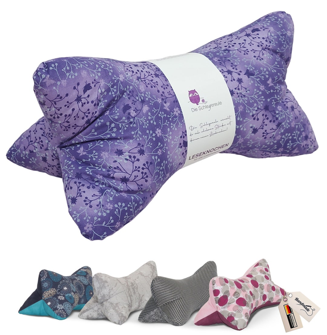Reading Bones Flower Tendril Purple Neck Pillow Neck Roll Pillow Tablet ...