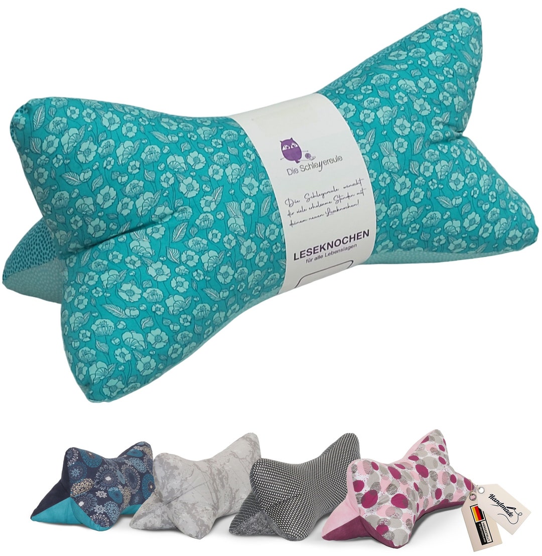 Reading Bone Flower Tendril Turquoise Neck Pillow Neck Roll Pillow ...
