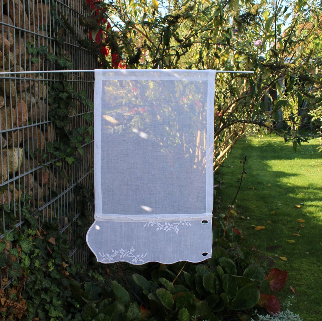 Window Curtain Country Style With Embroidery Shabby Chic Vintage 68 Cm ...