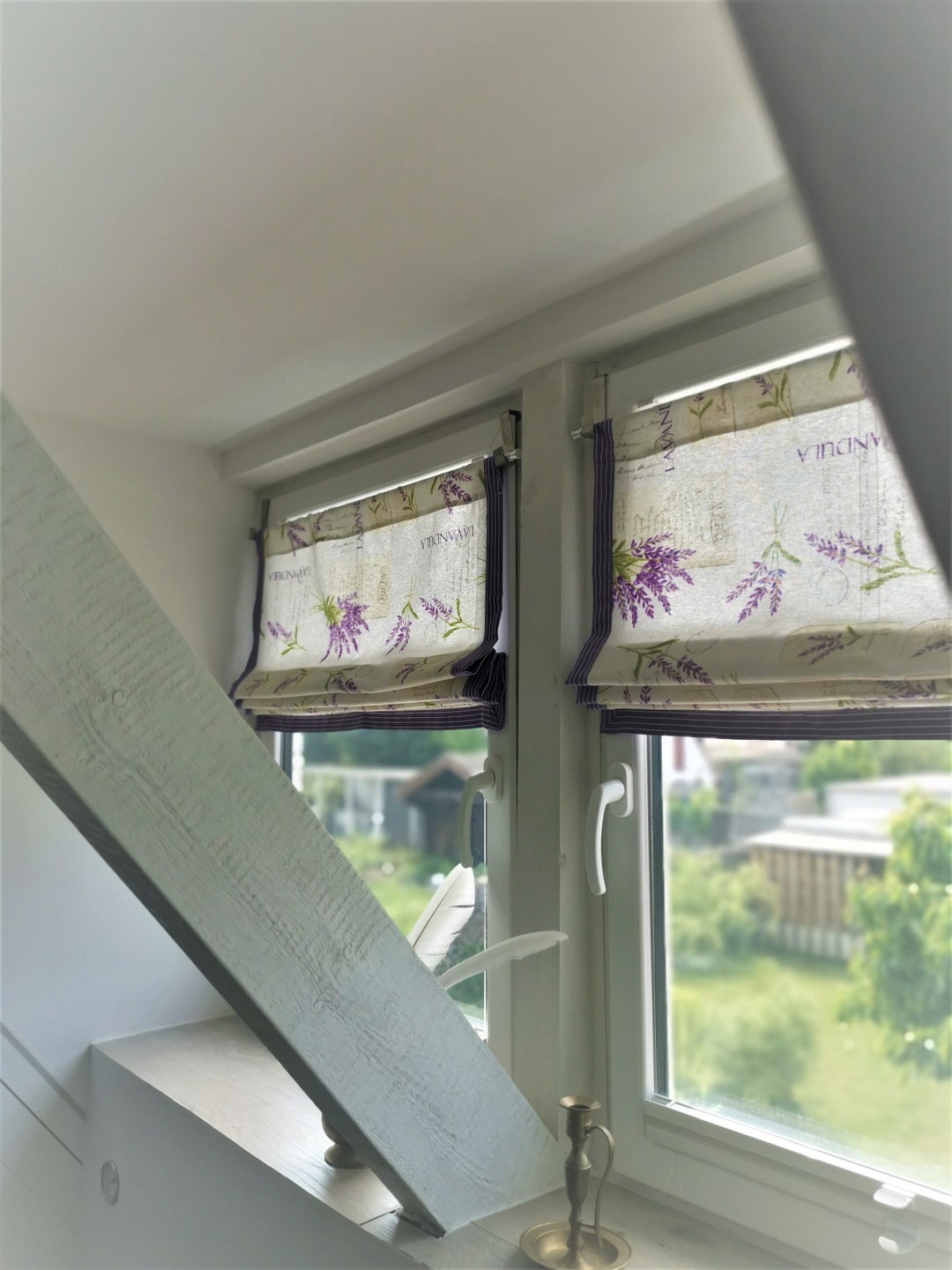 Roman Blind Velcro Curtain Tunnel Panels Lavender Pattern Adjustable ...