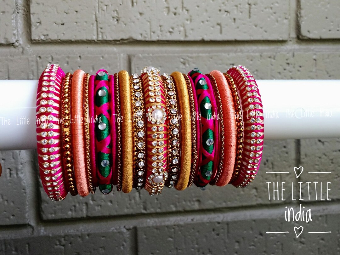 Silk Thread Bangles • Indian Party Wear • Hand Made • Wedding Bridal ...