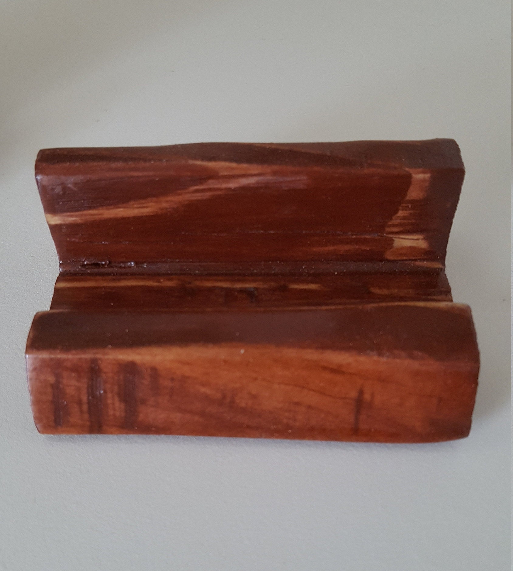 Redwood Block Business Card Holders - Etsy