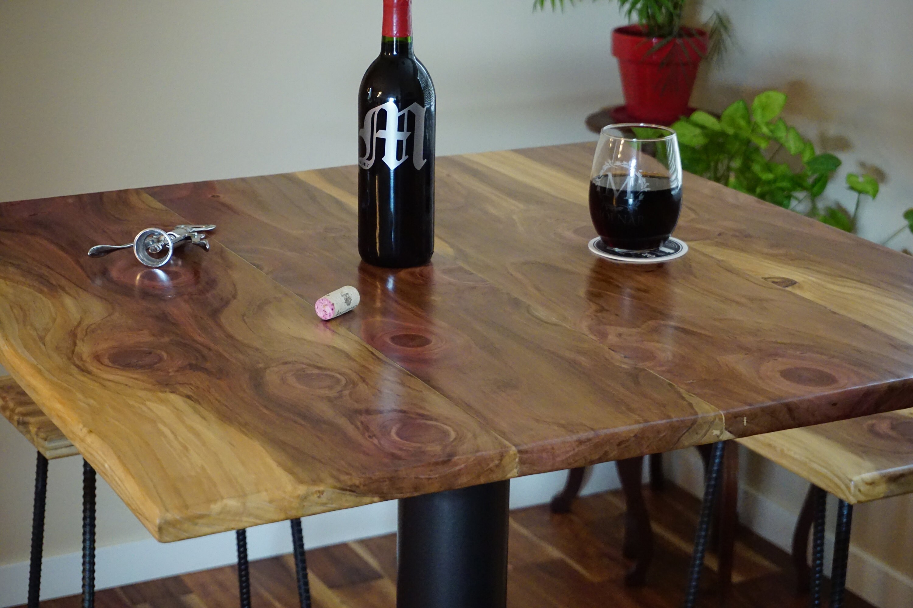 Redwood Bar Table With Matching Rebar Stools - Etsy