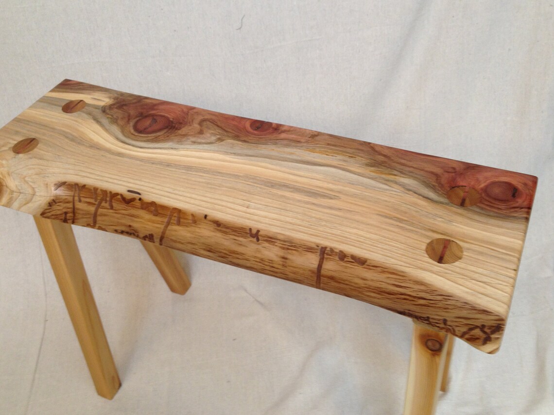 Live Edge Redwood Weaving Loom Bench - Etsy