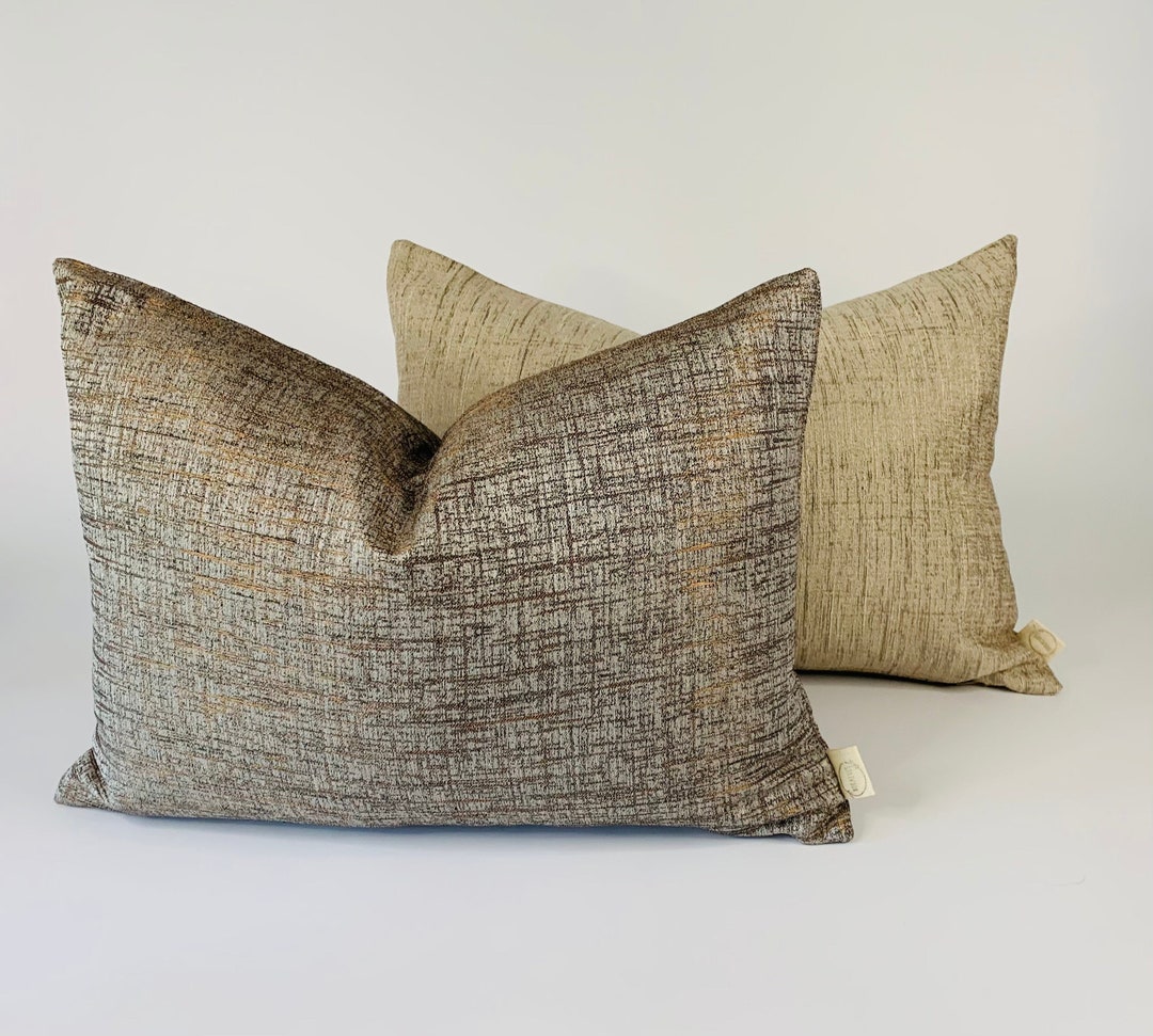 Eco Friendly Textured Beige and Brown Rectangular Cushion Covers - Etsy