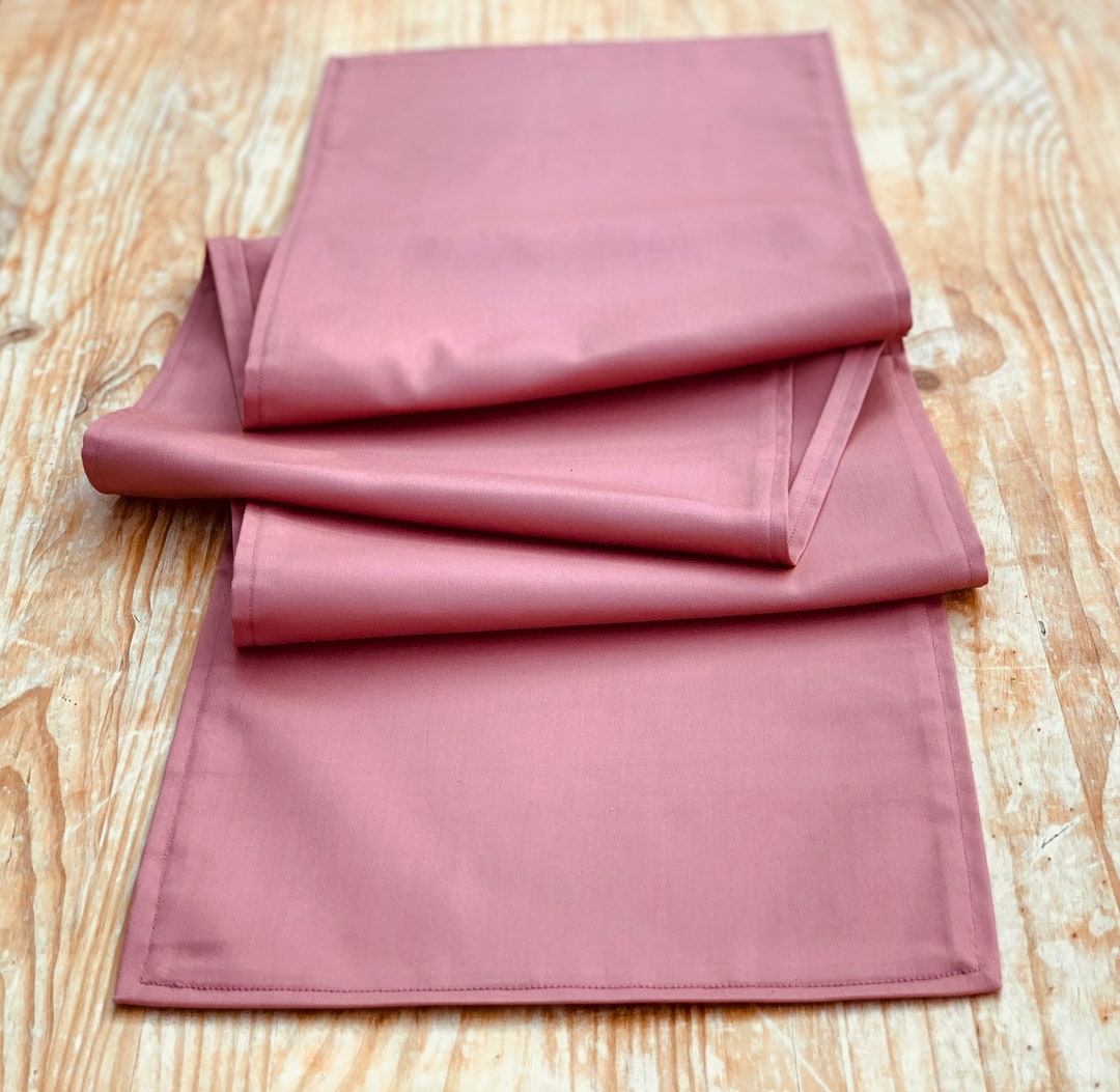 Upcycled Dusty Pink Fabric Table Runner - Etsy