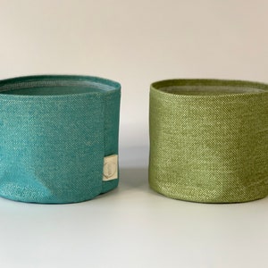 Eco Friendly Upcycled Fabric Pot Plant Cover Green and Turquoise ...