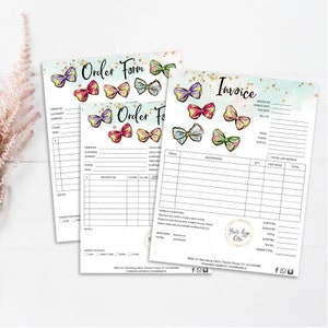 Hair Bow Order Form, Business Invoice, Hair Bow Shop Business Form ...